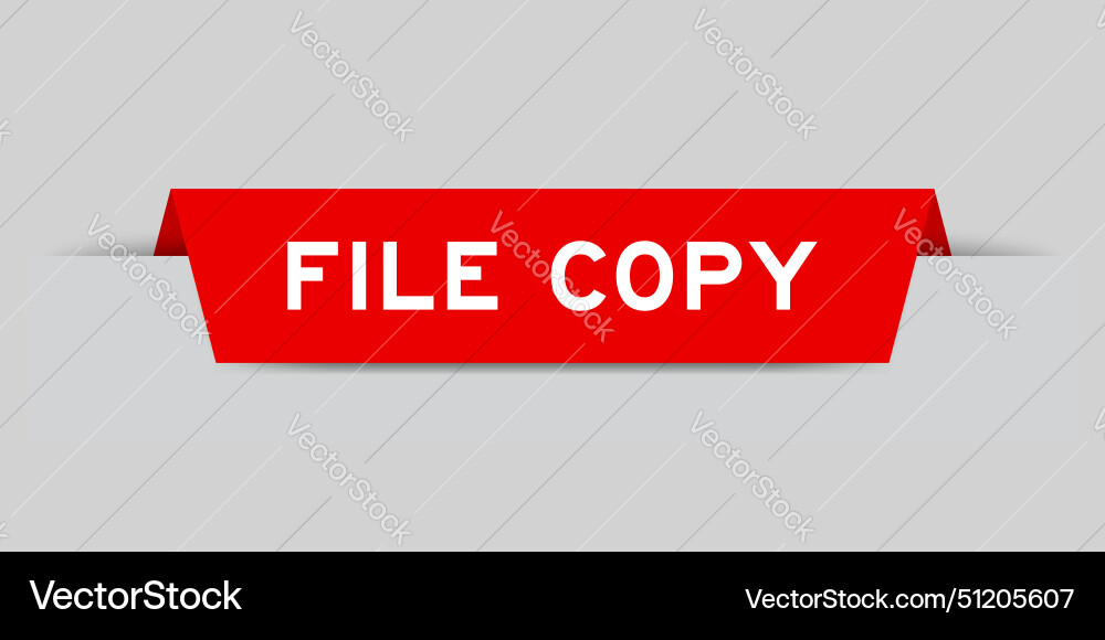 Red color inserted label with word file copy Vector Image