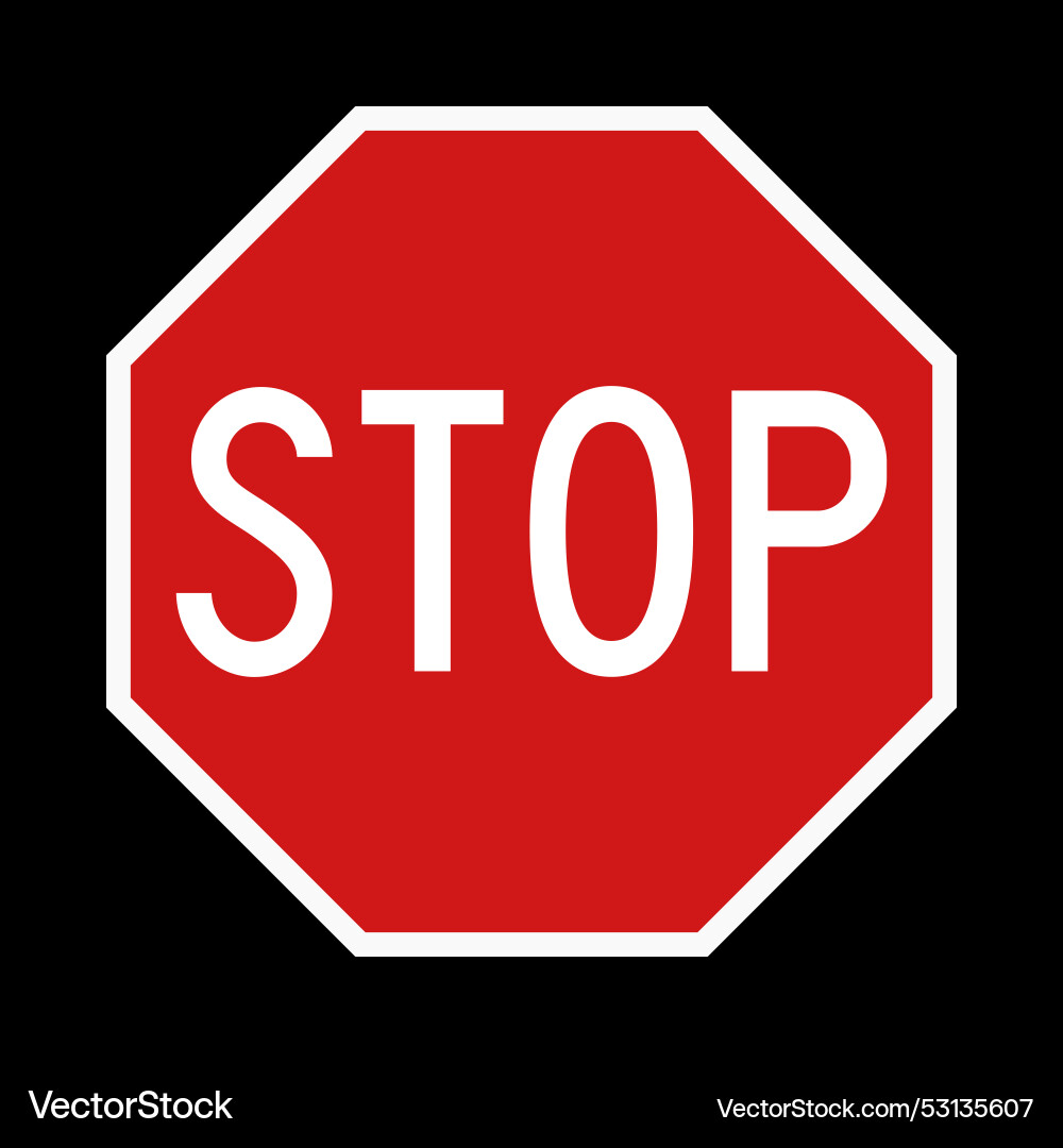 Rotes Stoppzeichen - Verkehrszeichen Lizenzfreier Vektor