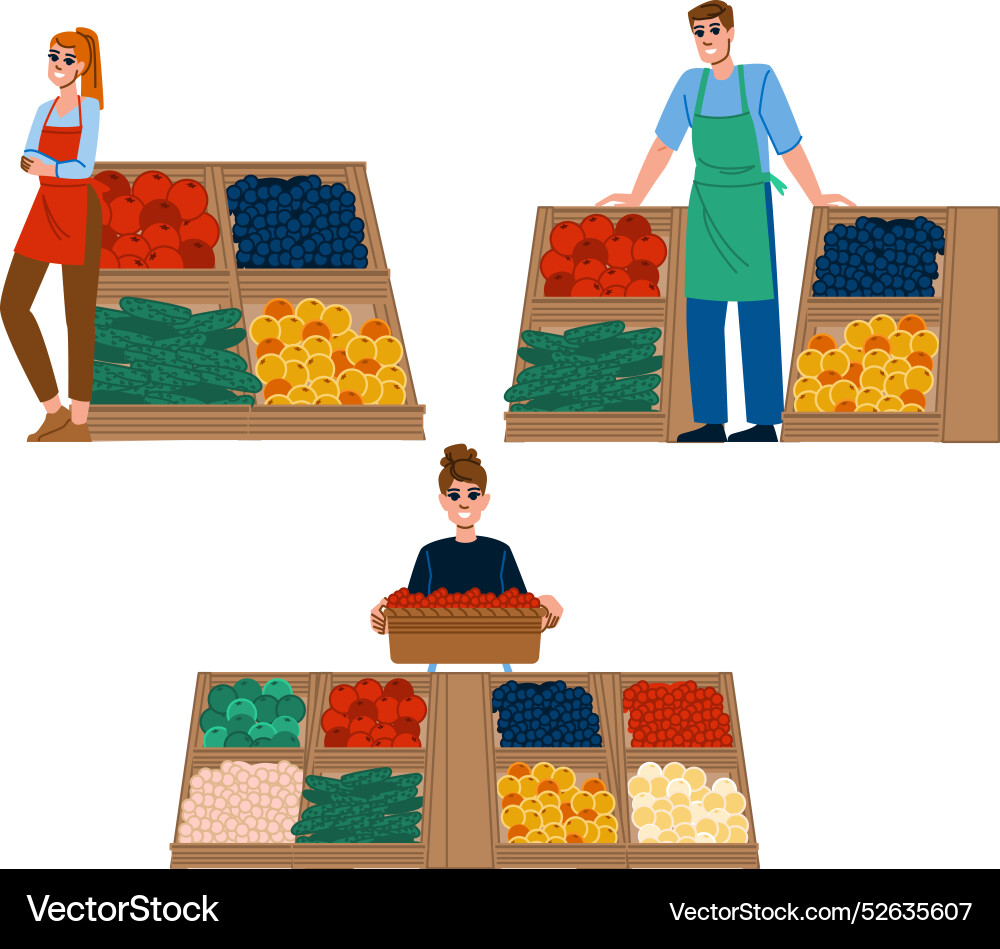 Stall local market Royalty Free Vector Image - VectorStock