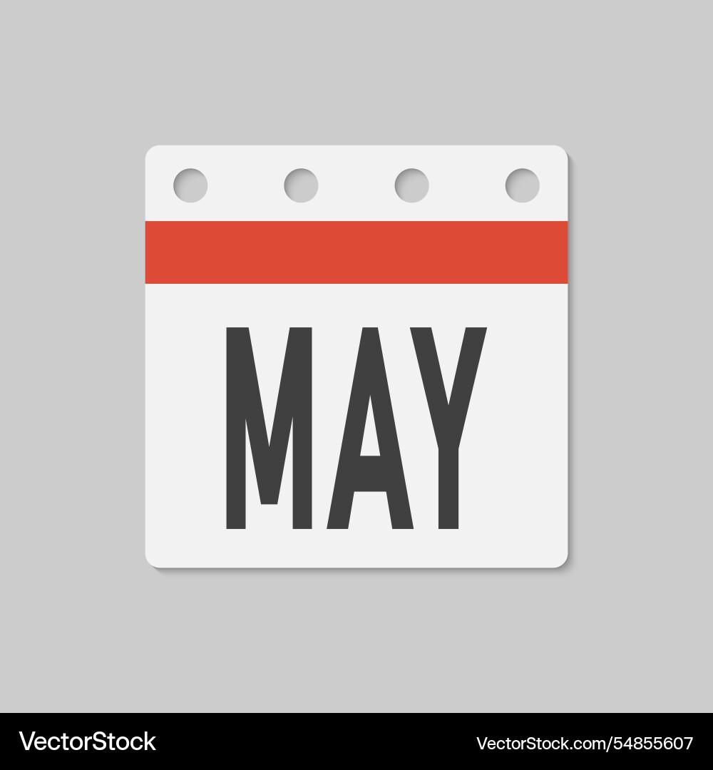 Template icon page calendar - may month Royalty Free Vector