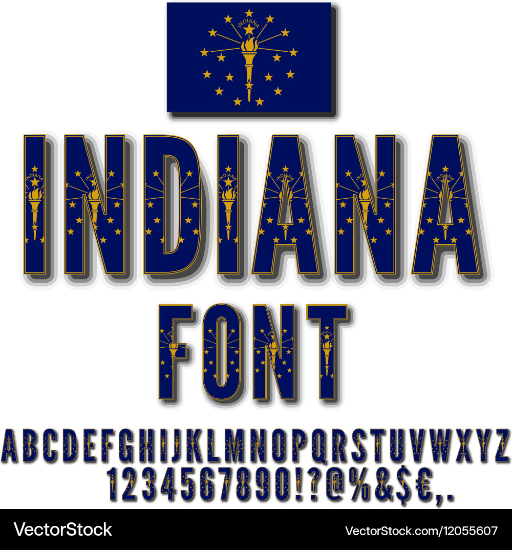 Usa state font Royalty Free Vector Image - VectorStock