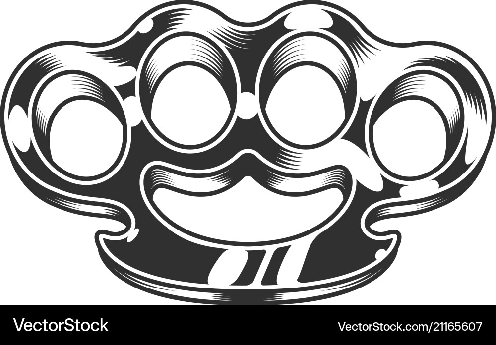 Vintage Brass Knuckles - Mafia Style Royalty Free Vector