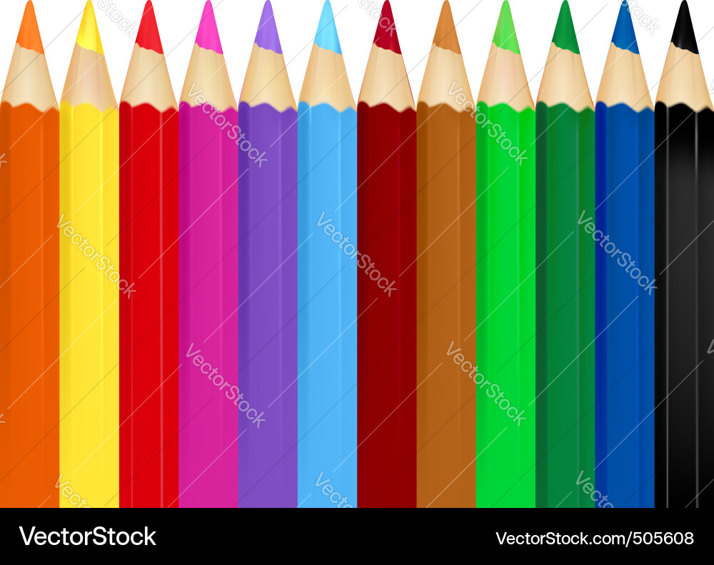 Background with color pencils Royalty Free Vector Image