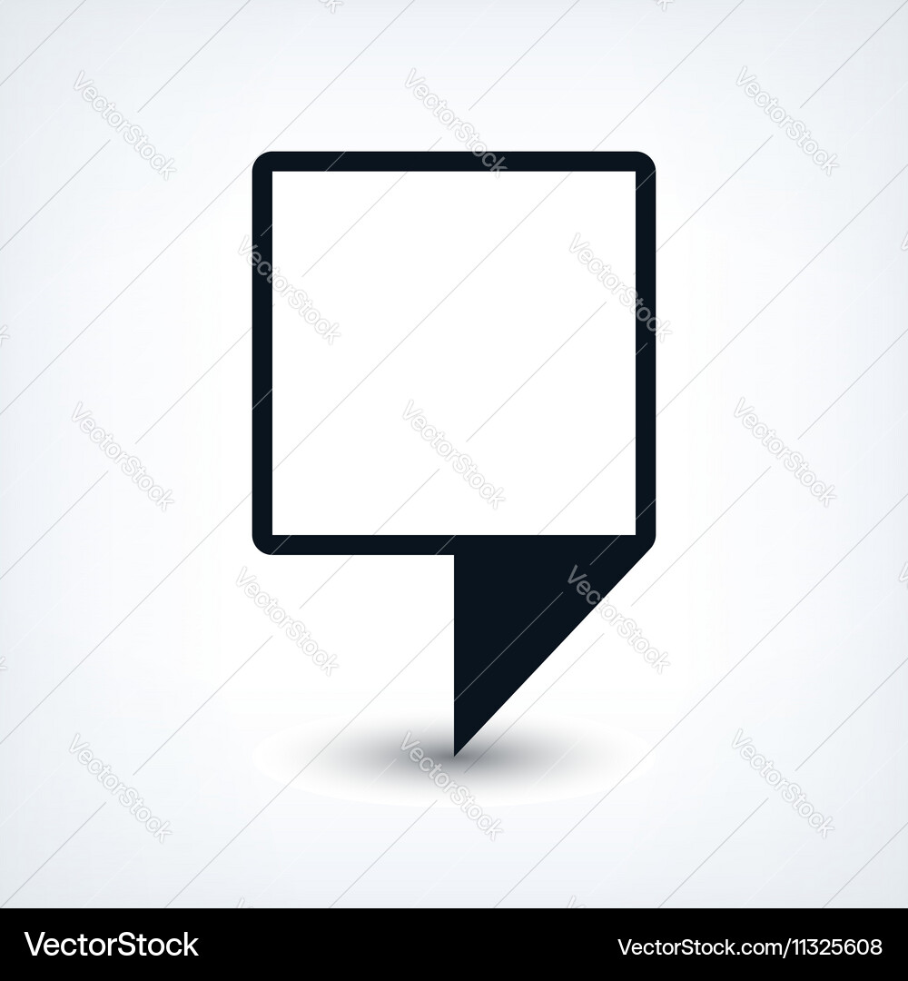Black blank map pin flat location sign square icon