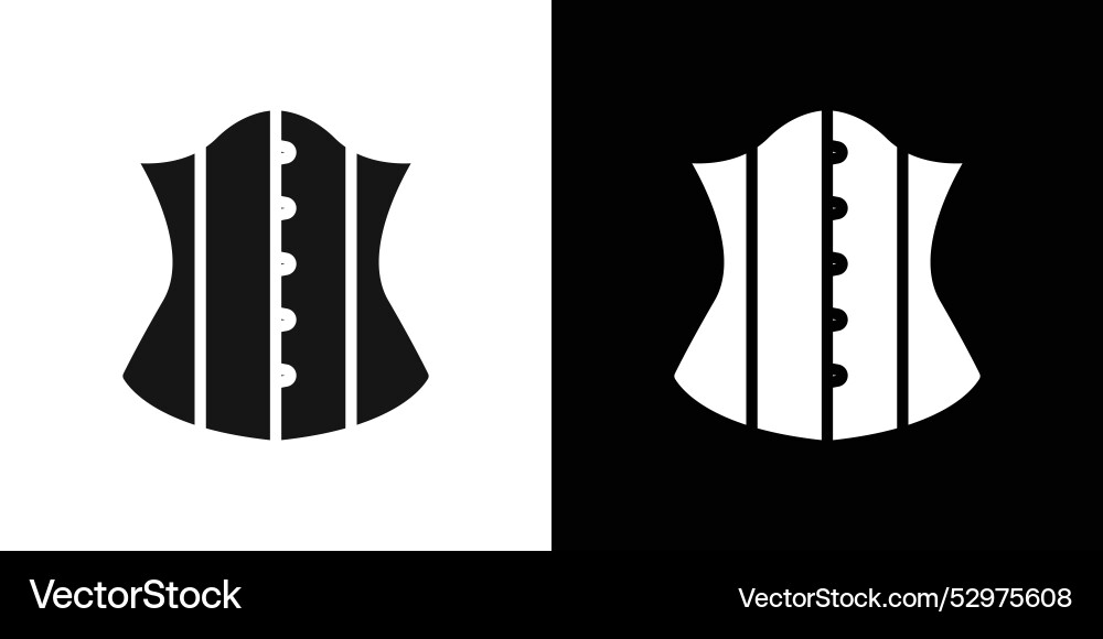 Corset icon black line art logo set Royalty Free Vector