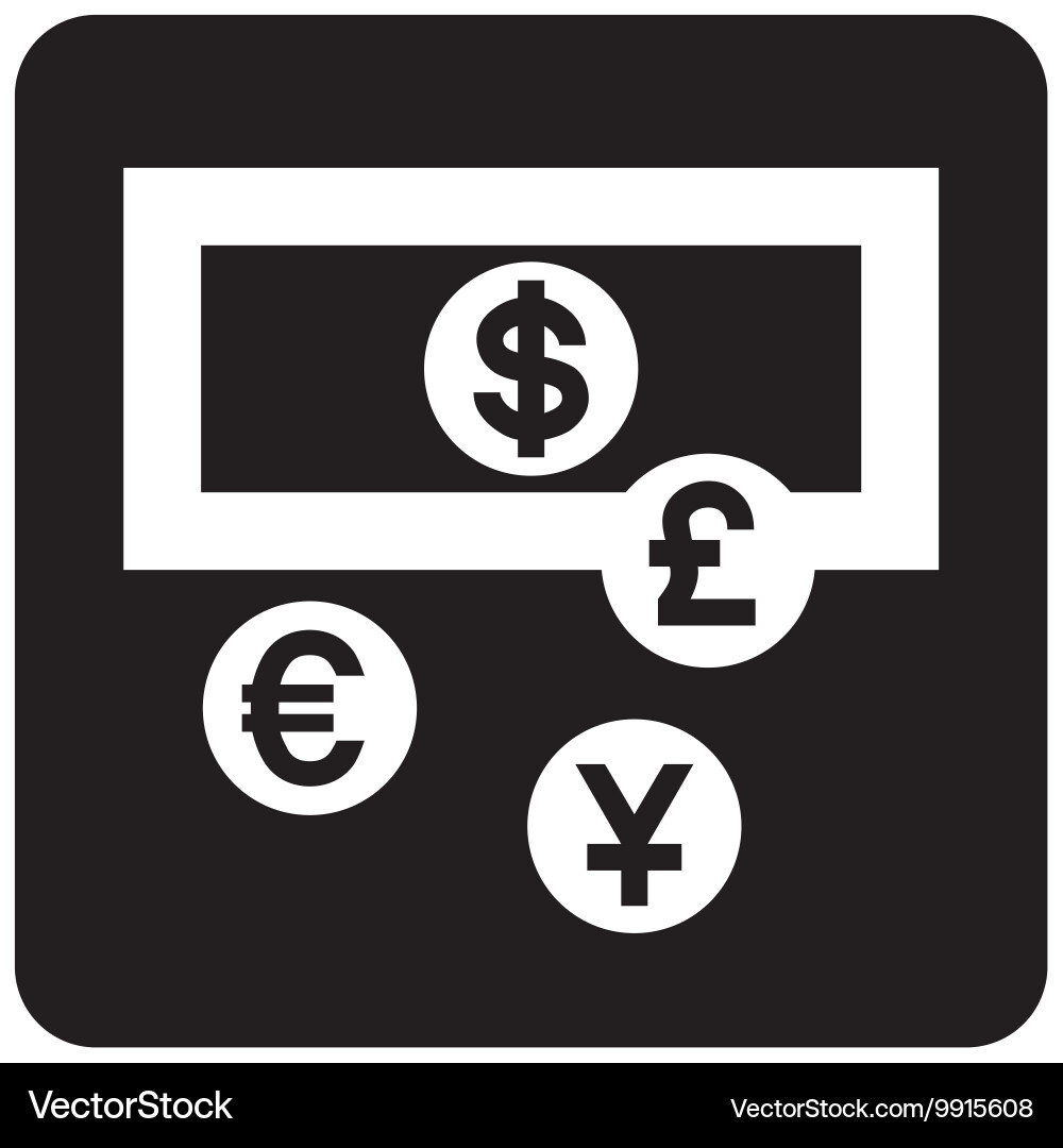 Currency exchange euro sign Royalty Free Vector Image