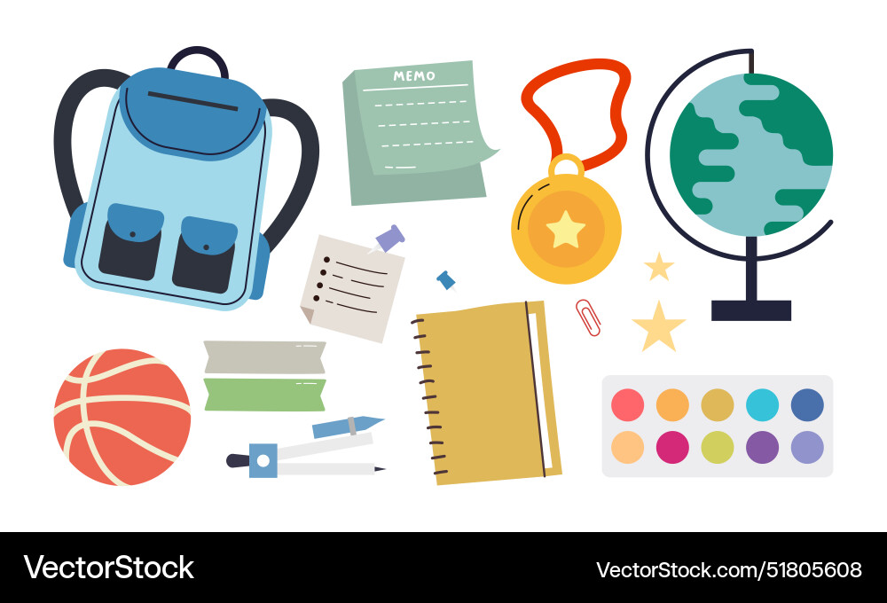 Different stationery for studying Royalty Free Vector Image