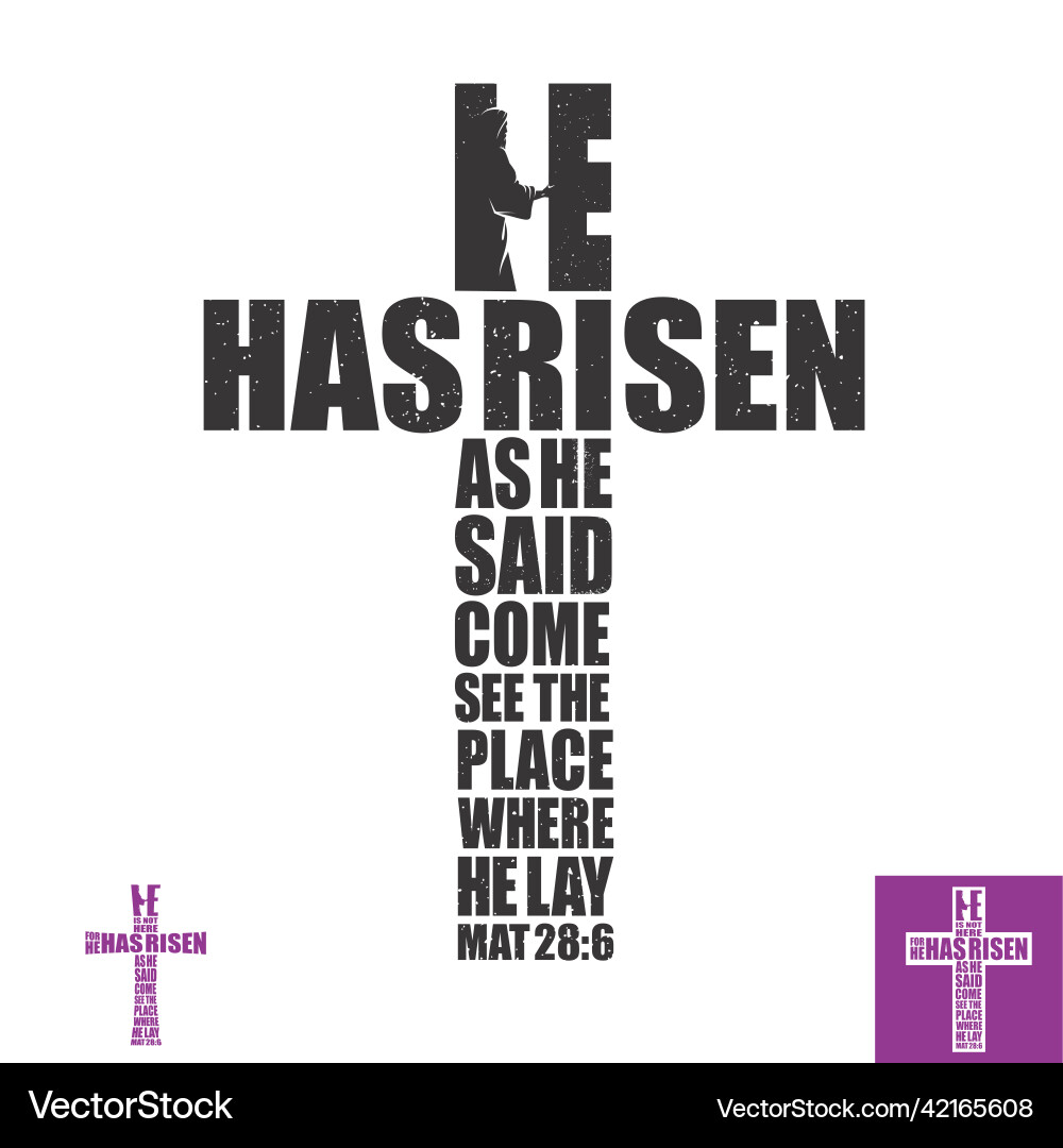 He has risen Royalty Free Vector Image - VectorStock