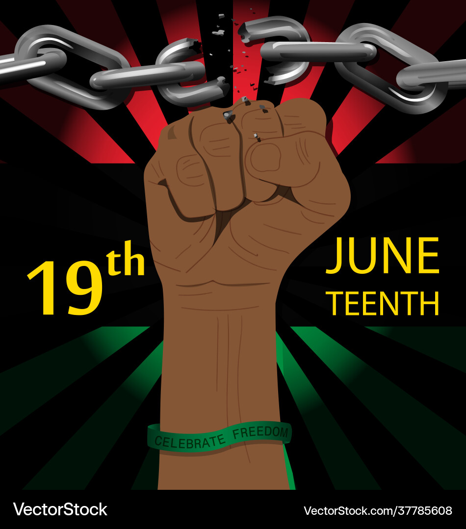 Juniteenth Unabhängigkeit Tag Freiheit Poster Vektorbild