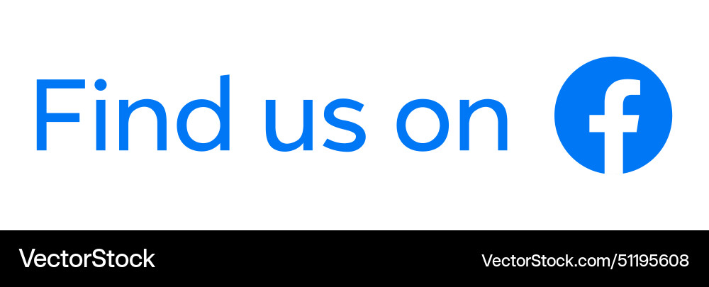 Original facebook logo with find us words Vector Image