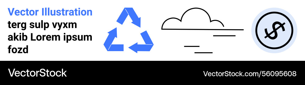 Recycling symbol with cloud line design and dollar