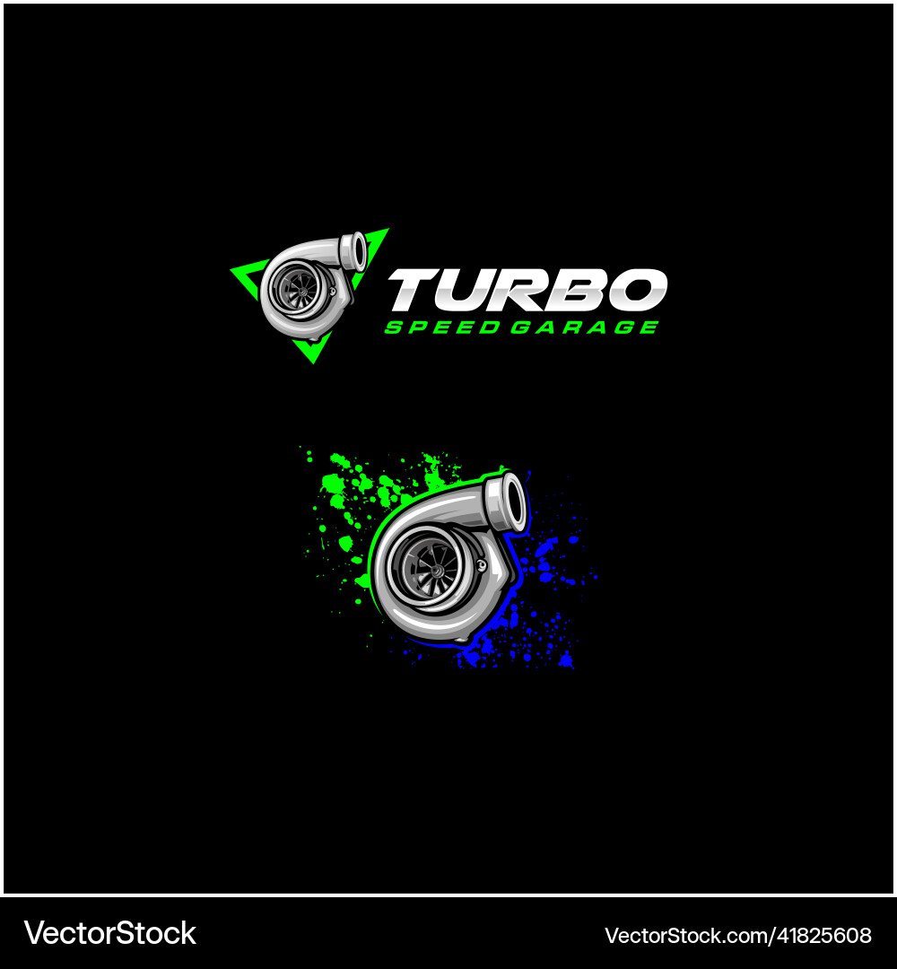 Turbo performance logo Royalty Free Vector Image