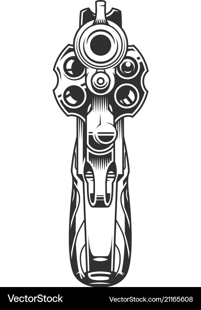 Vintage Revolver - Front View Royalty Free Vector Image