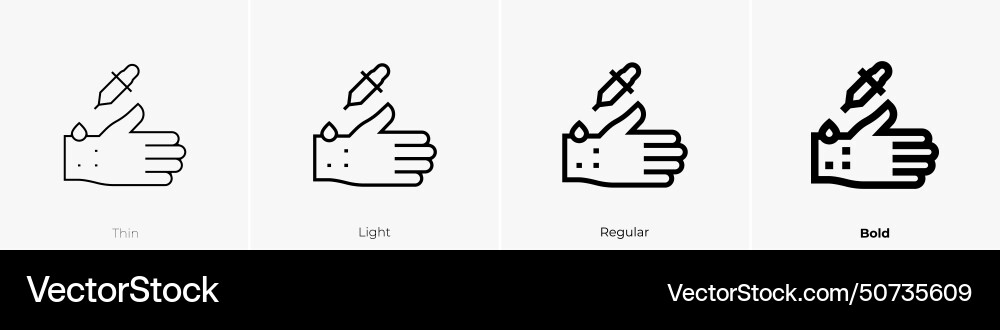 Allergy test icon thin light regular and bold Vector Image