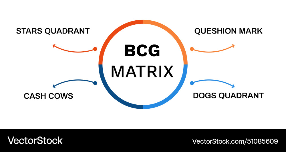 Bcg matrix diagram development and product Vector Image