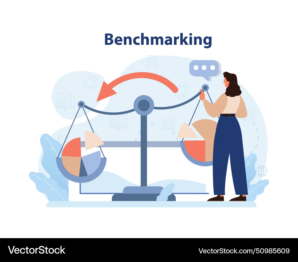 Benchmarking concept flat Royalty Free Vector Image