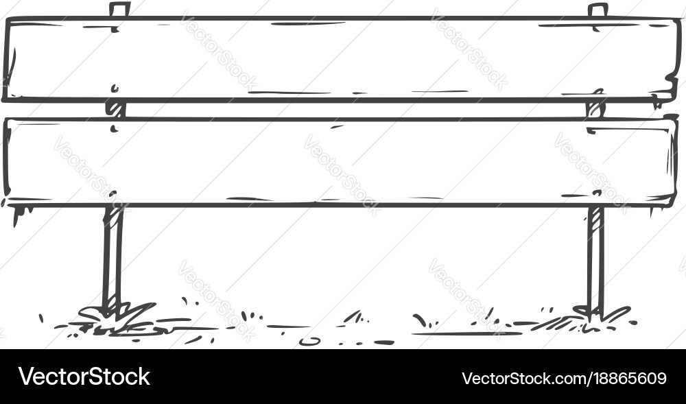 Blank empty road block arrow sign drawing Vector Image