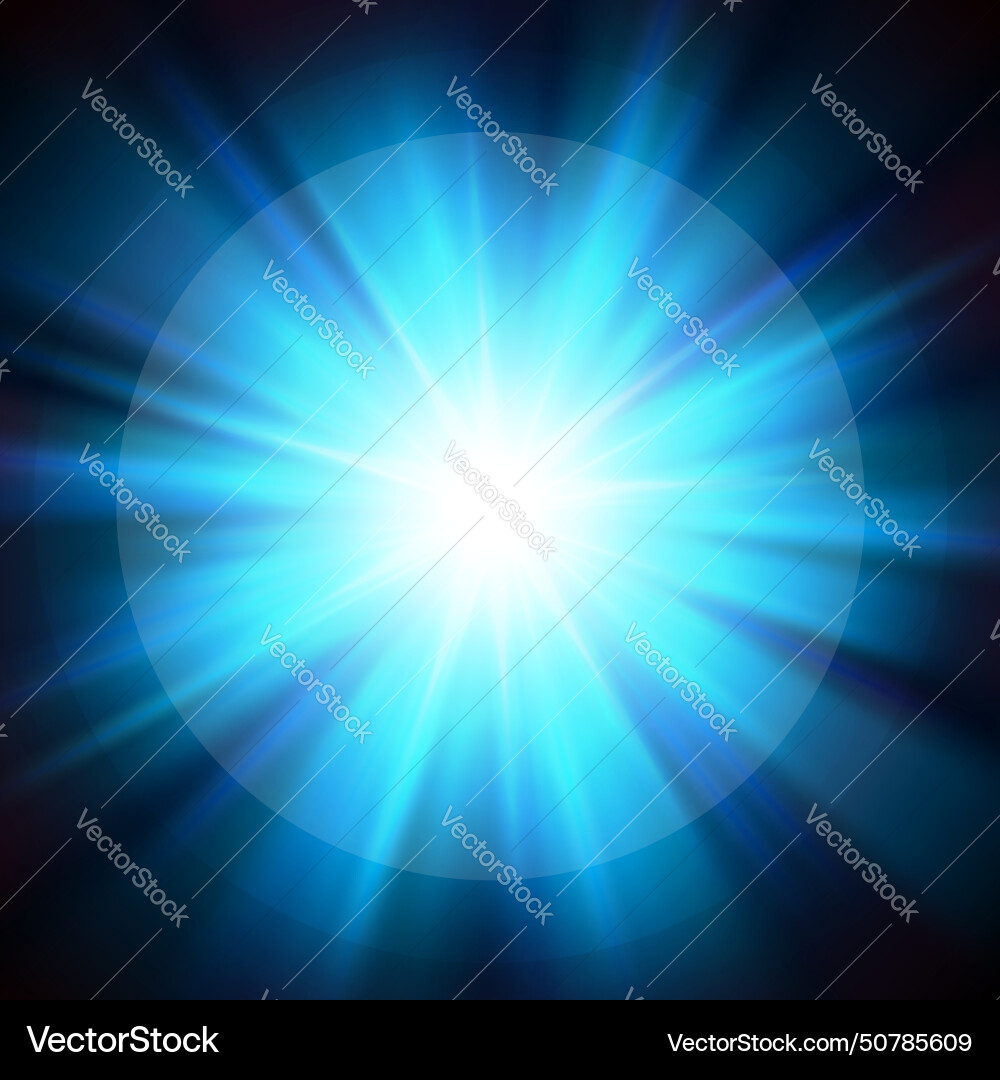 Blue light shining from darkness Royalty Free Vector Image
