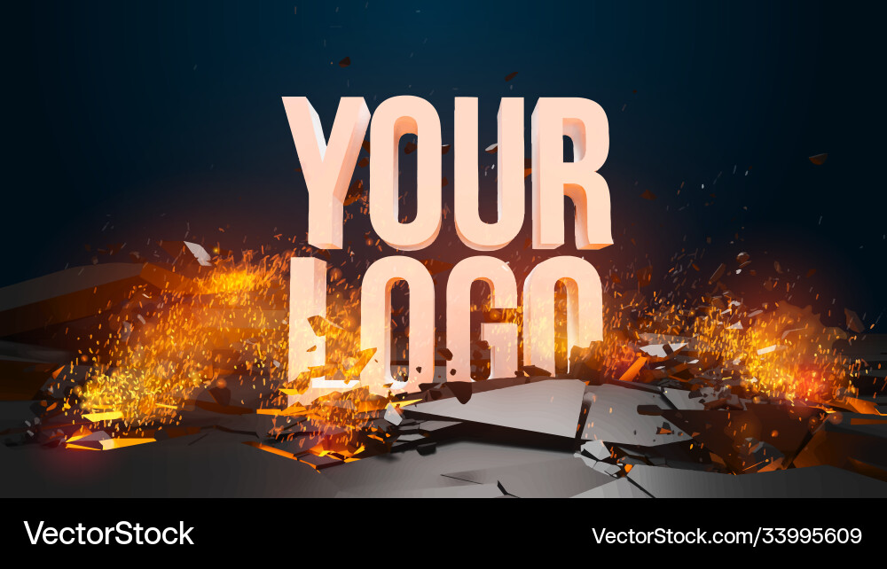 Explosion and flying debris fire sparks template Vector Image