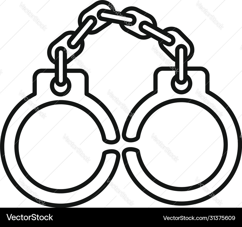 Handcuffs icon outline style Royalty Free Vector Image