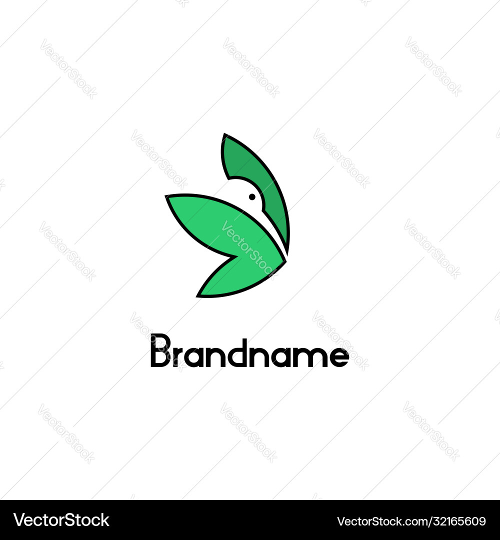 Hummingbird wing logo Royalty Free Vector Image