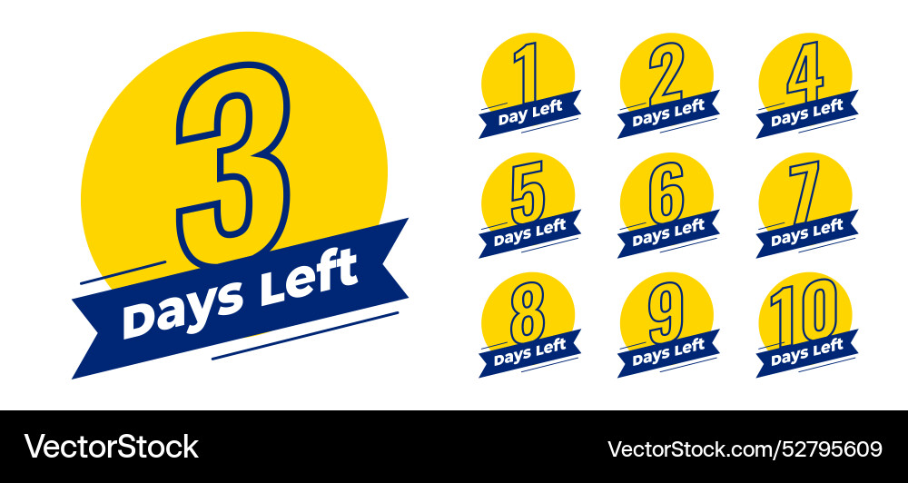 Line style countdown days left badge grab Vector Image