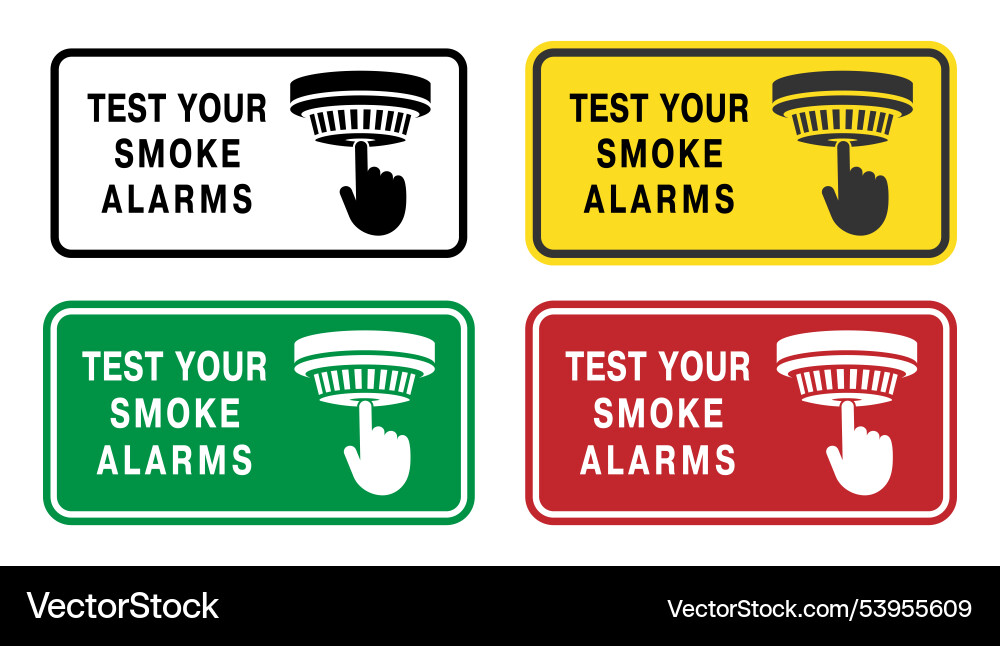 Test your smoke alarms detector icon symbol Vector Image