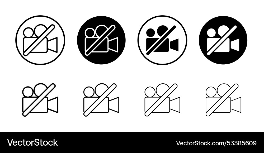 Video off icon logo set Royalty Free Vector Image