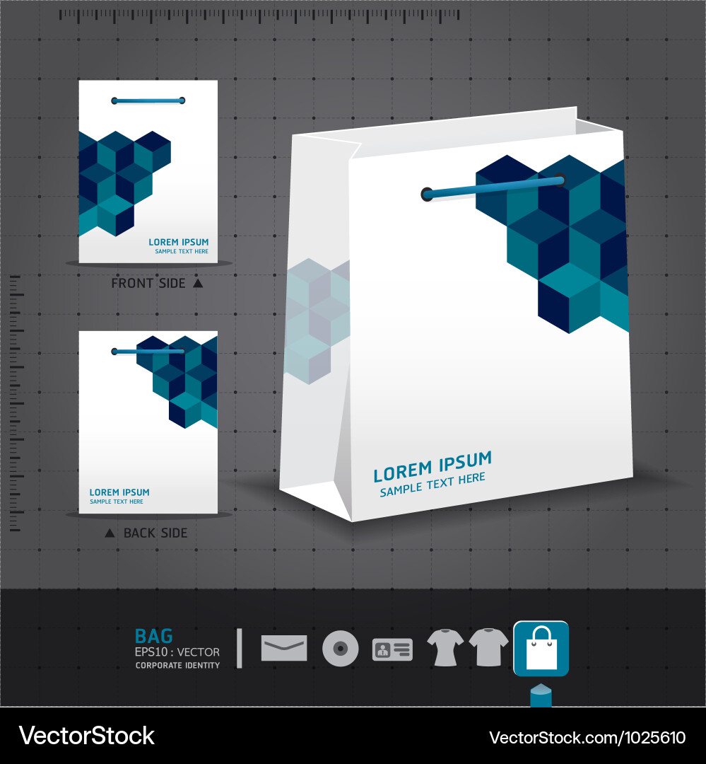 Abstract bag design corporate identity Royalty Free Vector