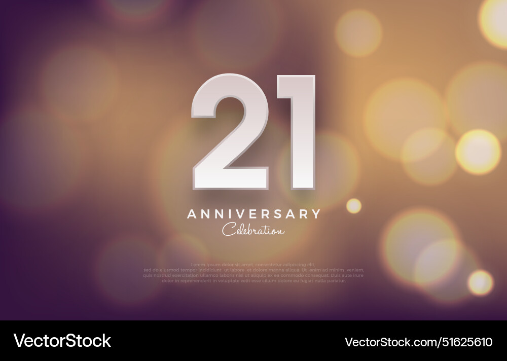 Background for 21st anniversary celebration Vector Image