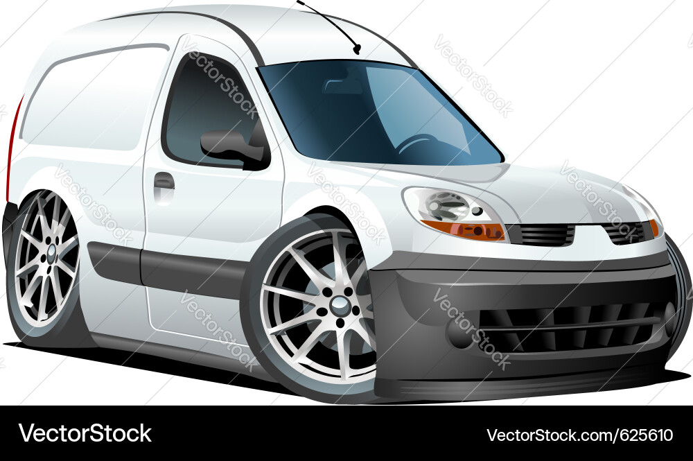 Cartoon delivery van Royalty Free Vector Image