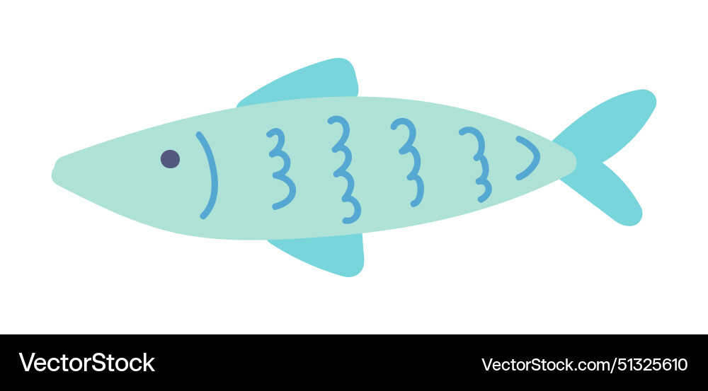 Colorful Flat Herring Fish Royalty Free Vector Image