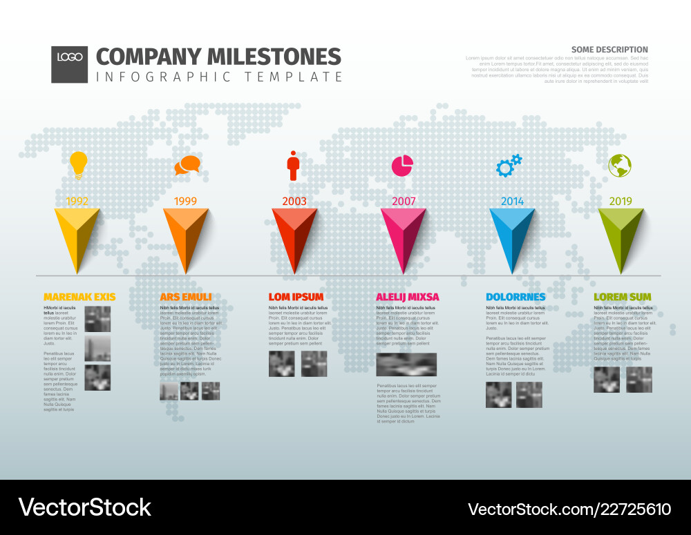 Infographic company history timeline template Vector Image