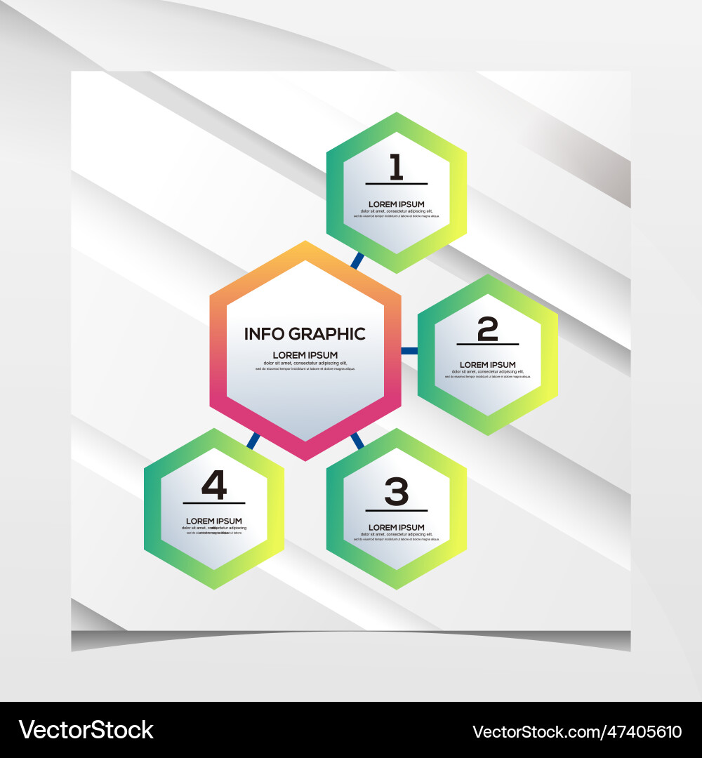 Infographic hexagon gradient design Royalty Free Vector