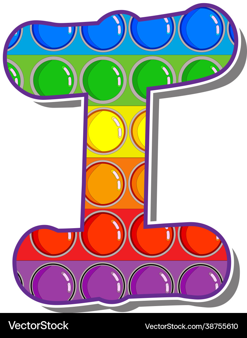 Letter i rainbow colored letters in form Vector Image