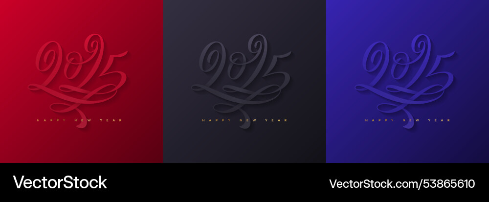 Set ot 2025 new year logo Royalty Free Vector Image