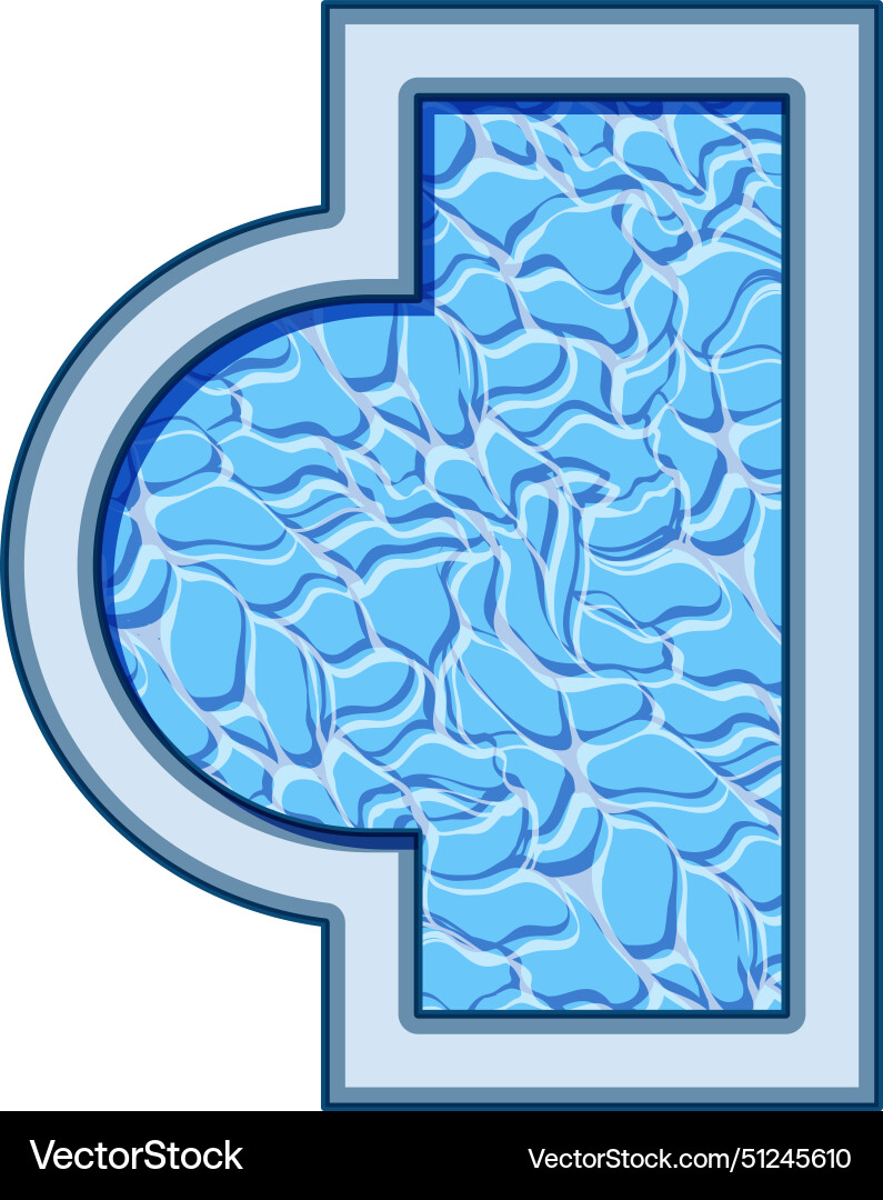 Swimming top view pool cartoon Royalty Free Vector Image