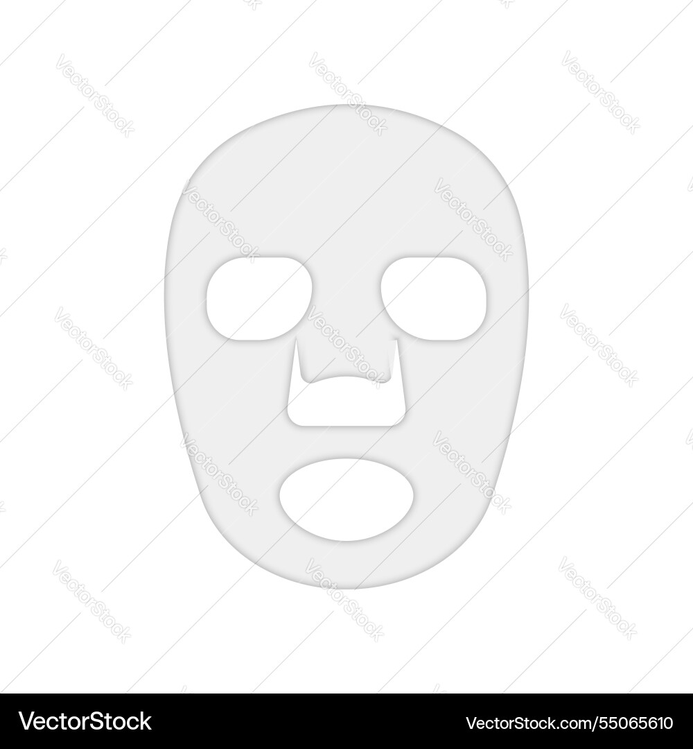 Translucent white hydrating cosmetic sheet mask Vector Image