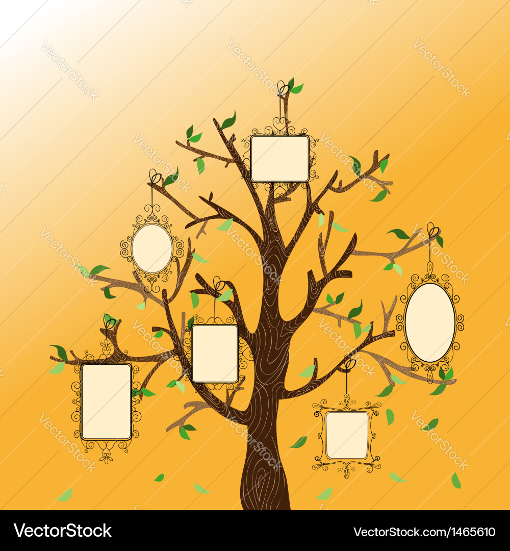 Vintage memories tree Royalty Free Vector Image