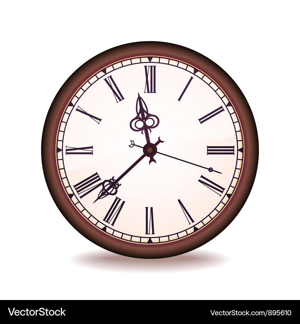 Vintage Roman Wall Clock Royalty Free Vector Image