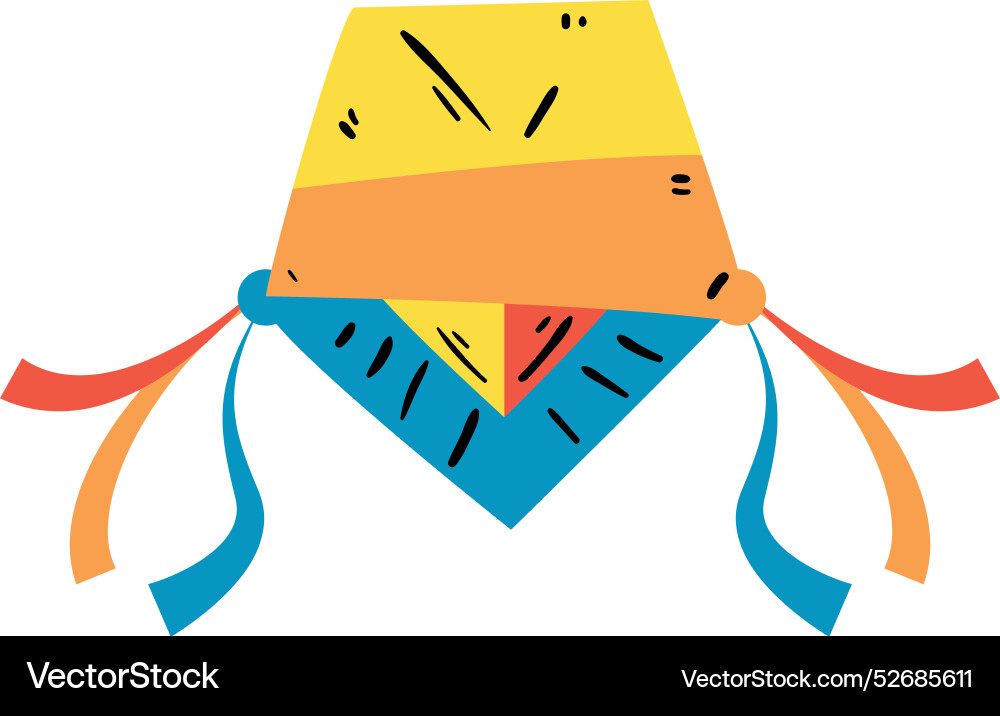 Box kite fly isolated Royalty Free Vector Image