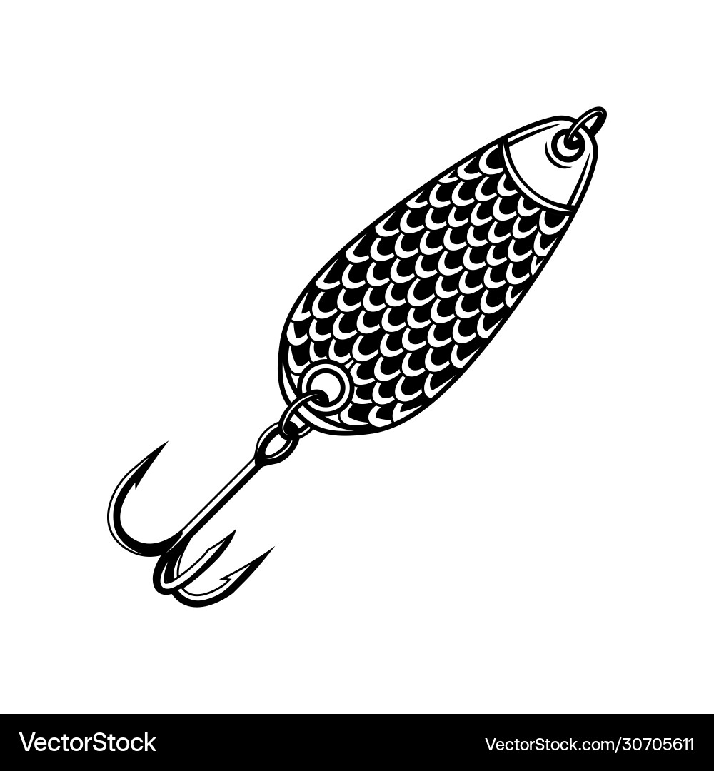Fishing spoon vintage concept Royalty Free Vector Image