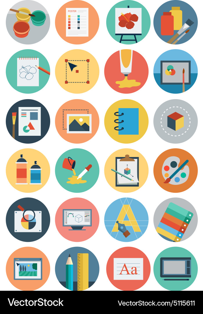 Flat design icons 6 Royalty Free Vector Image - VectorStock