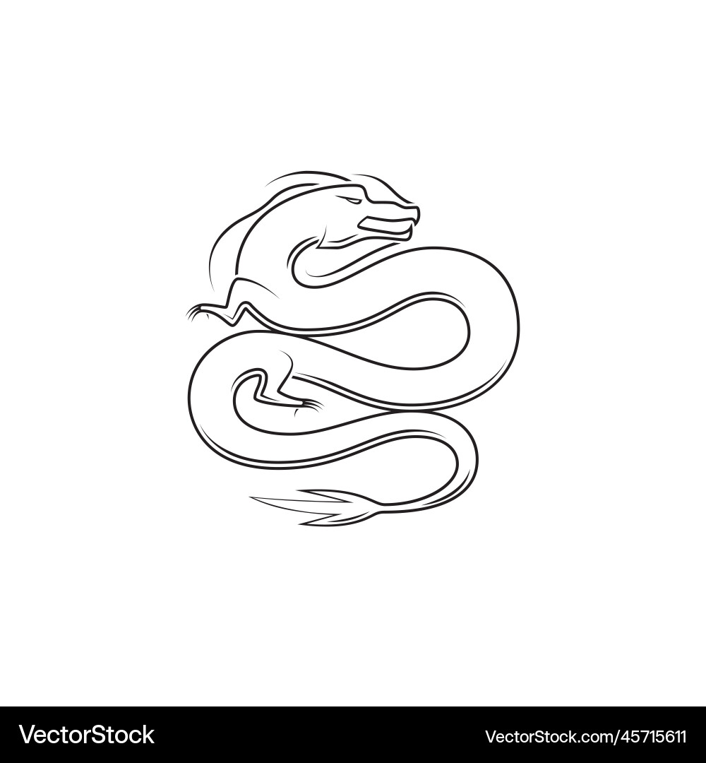 Line art style dragon logo Royalty Free Vector Image