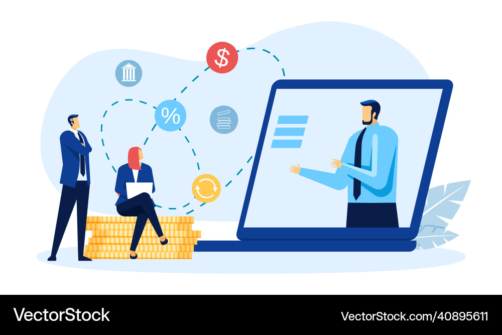 Online service bank account web banking Royalty Free Vector