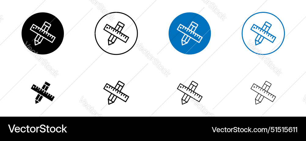 Pencil and ruler icon Royalty Free Vector Image