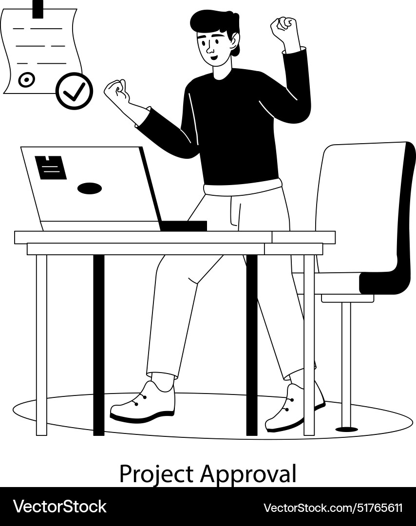 Project approval Royalty Free Vector Image - VectorStock