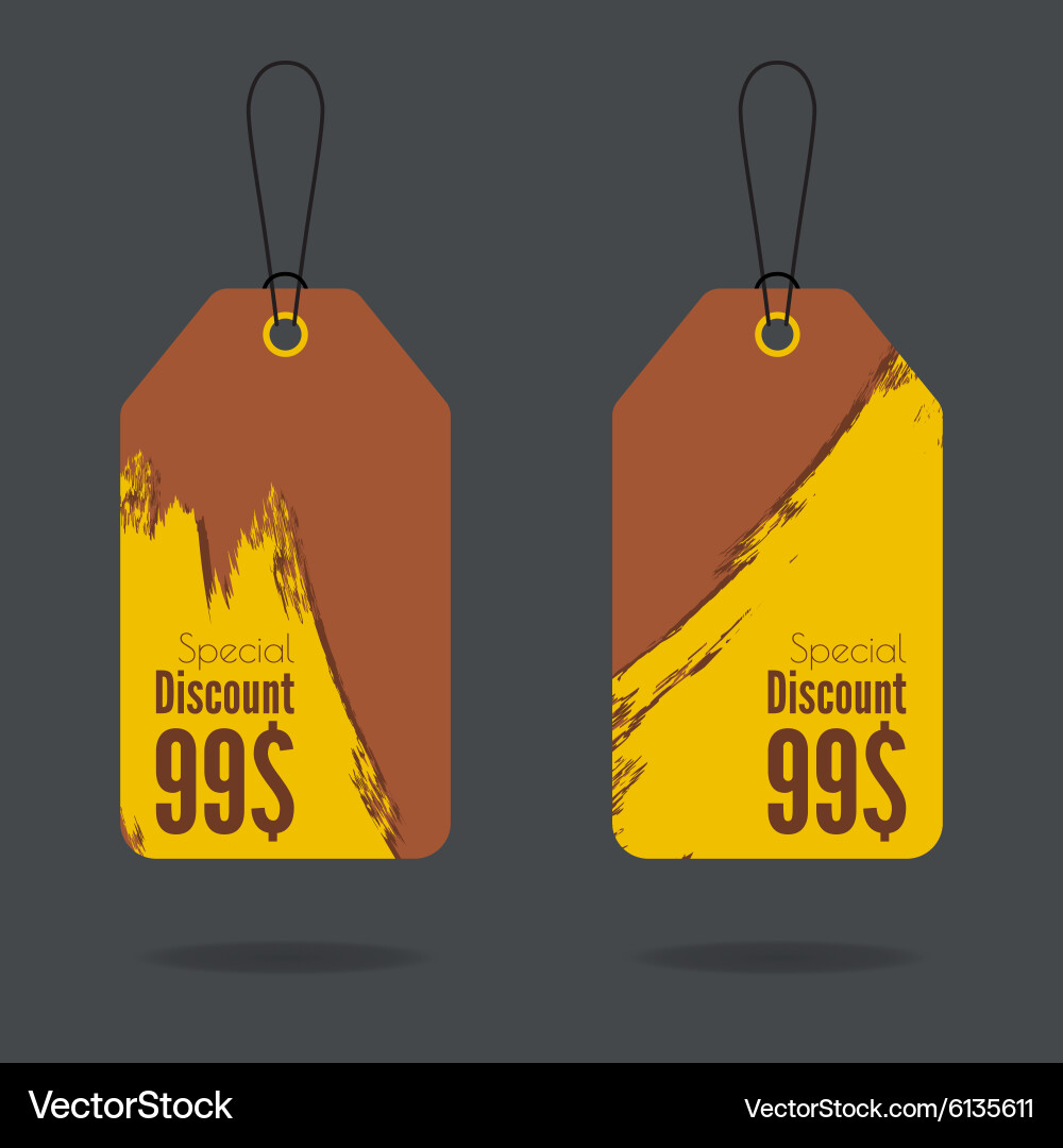 Set price tag with ribbons and labels Royalty Free Vector