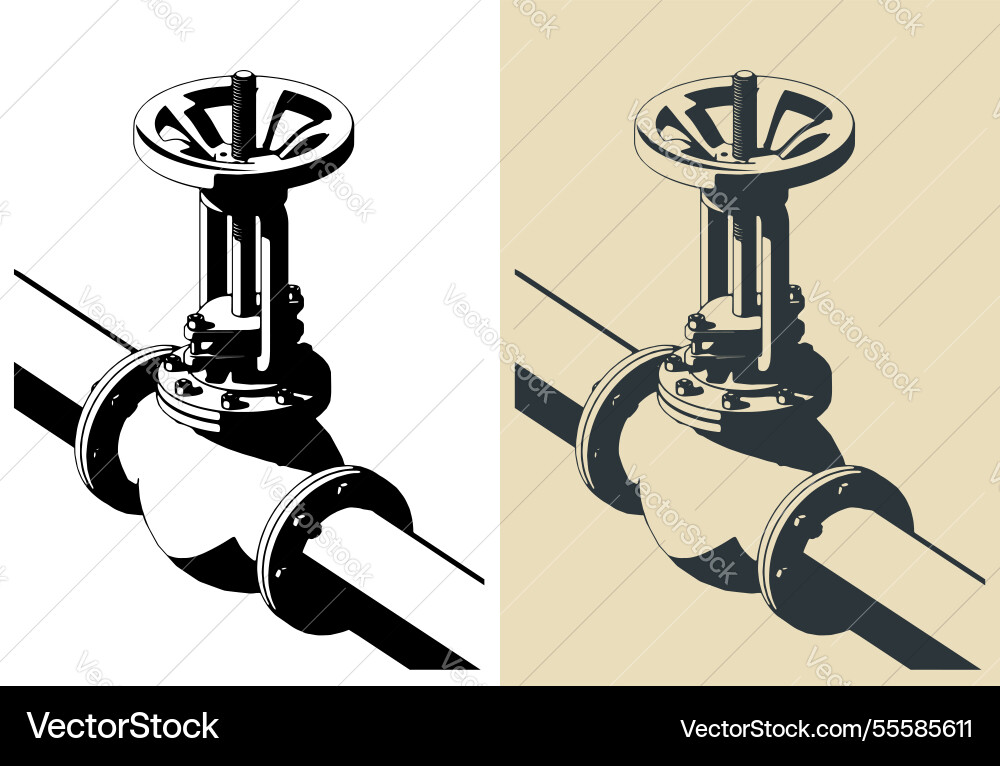 Shut-off valve isometric Royalty Free Vector Image