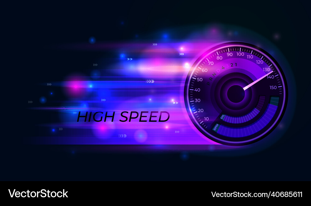 Speedometer background speed techno timer action Vector Image
